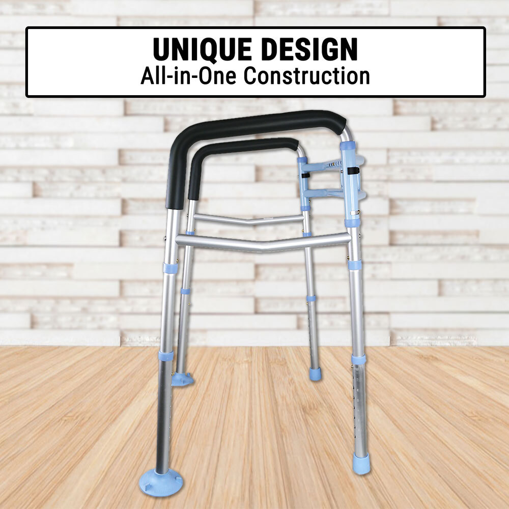 2 In 1 Toilet Safety Handrail Walking Frame Foldable Walker Rail 2 In 1 Toilet Safety Handrail Walking Frame Foldable Walker Rail
