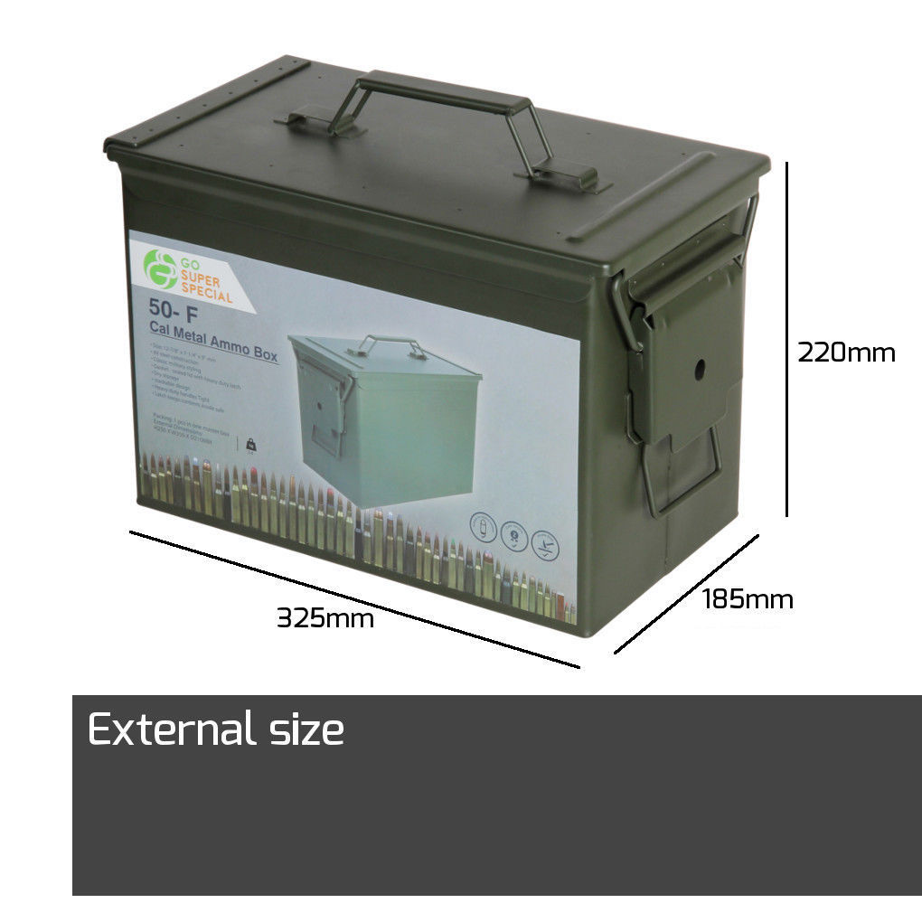 New FAT 50 CAL Ammo Box Steel Ammo Can Hunting Ammunition Military Tool Box New FAT 50 CAL Ammo Box Steel Ammo Can Hunting Ammunition Military Tool Box