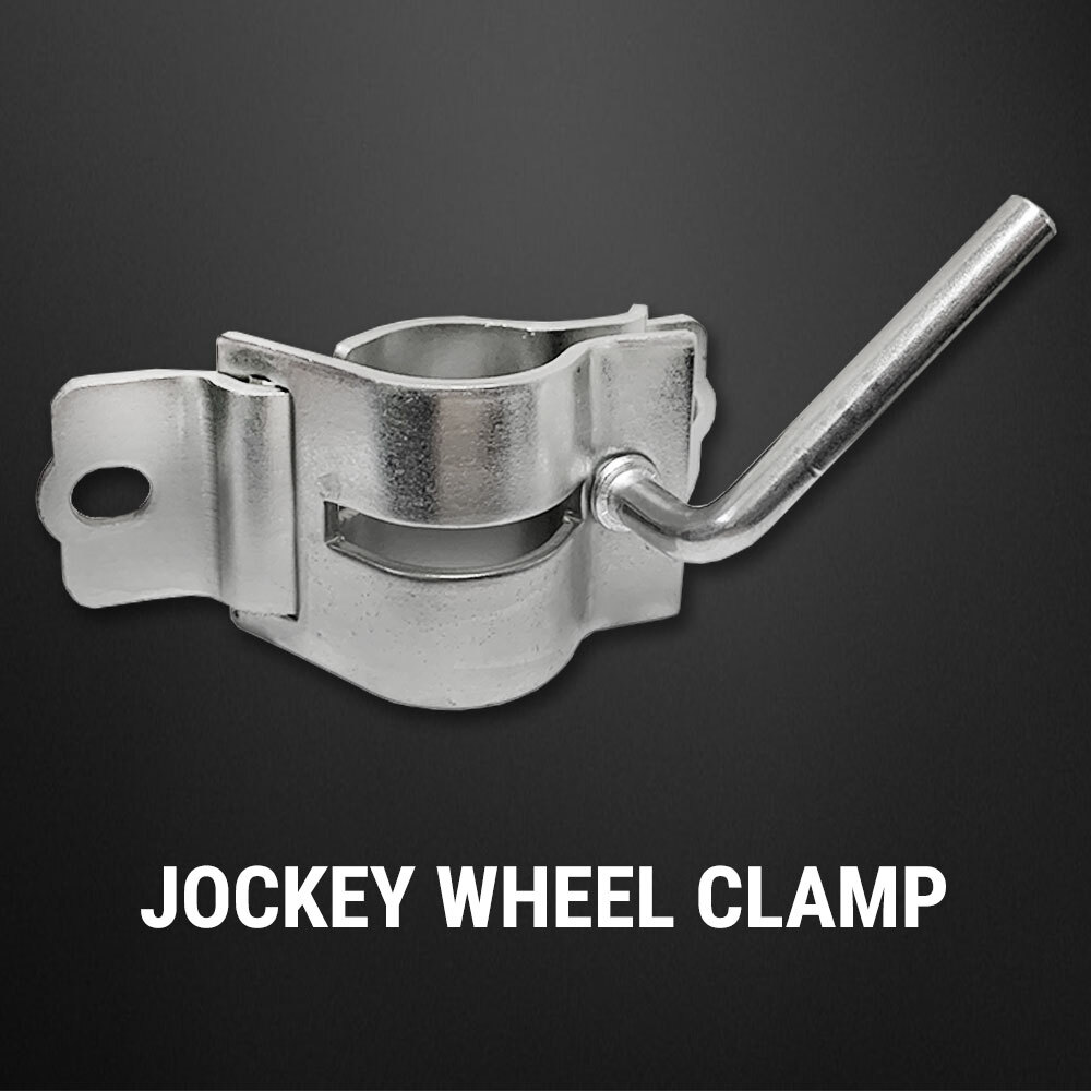 Jockey Wheel Clamp Fixed Trailer Bracket Removable Bolt-On Weld-On ...